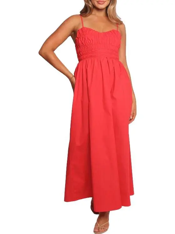 PETAL & PUP Camilla Shir Maxi Sundress - Red