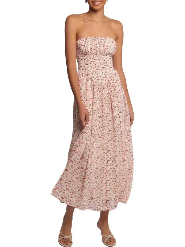 PETAL & PUP Jody Strapless Maxi Dress - Floral
