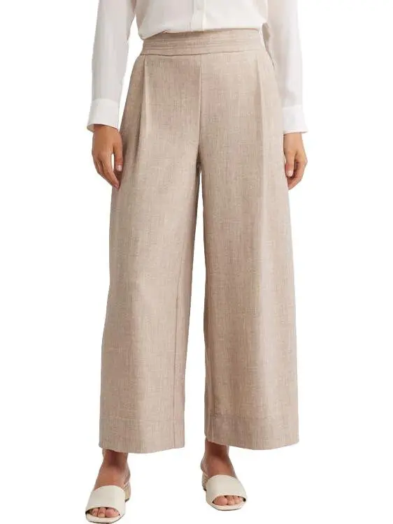 Wit & Wisdom Ultra Skyrise Pleated Wide Leg Pants - Heather Khaki