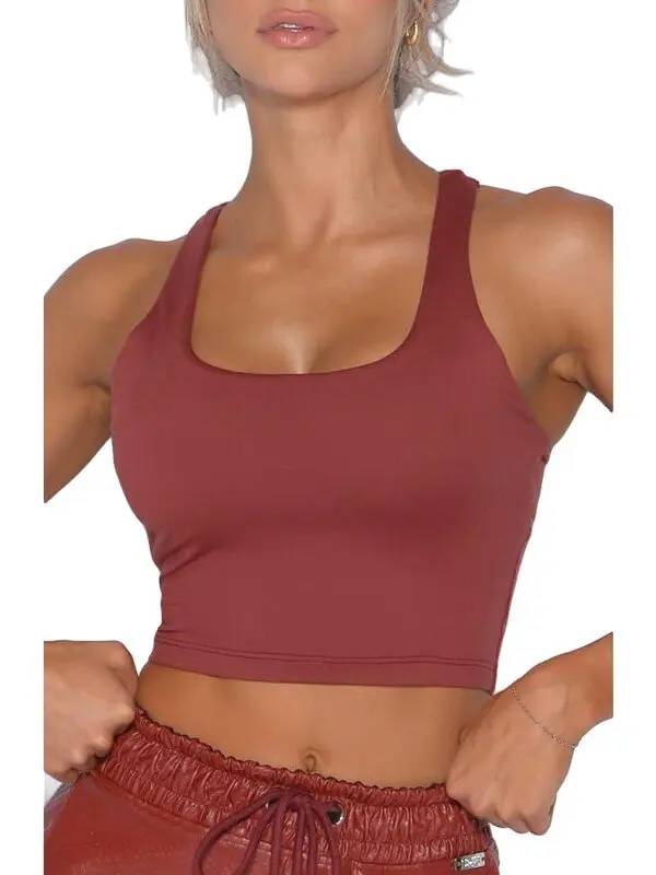 BOMBSHELL SPORTSWEAR Sugar Tank Bra - Brick Red