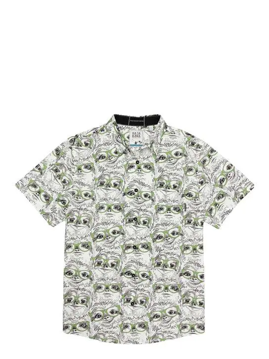 BAJA LLAMA Sloth Meister7-seas Button Up - Green