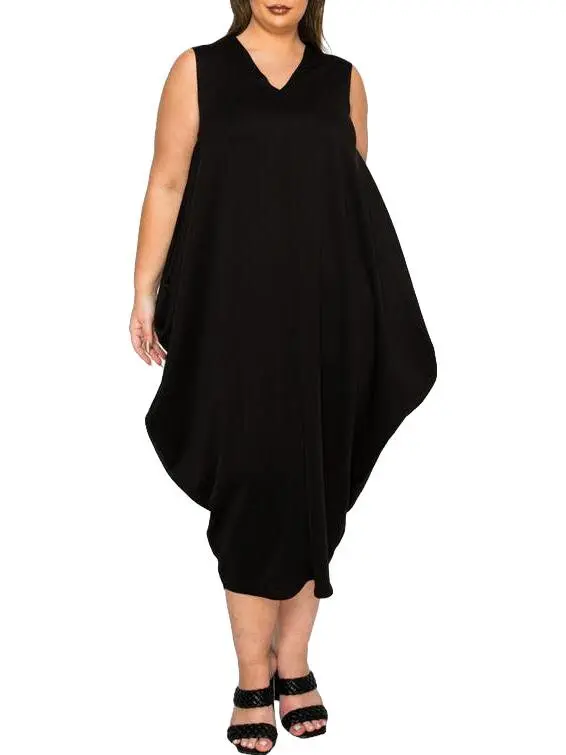 L I V D Sleeveless V-neck Dress - Black