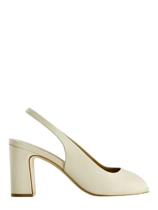 Bernardo Adell Peep Toe Slingback - Eggshell