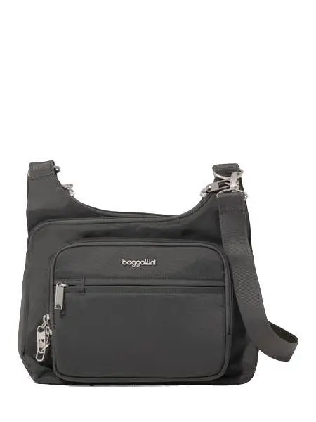 BAGGALLINI Securtex Anti-theft Crossover Crossbody Bag - Charcoal