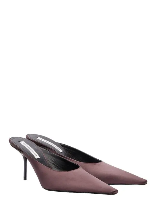 Victoria Beckham Satin Mules - Brown
