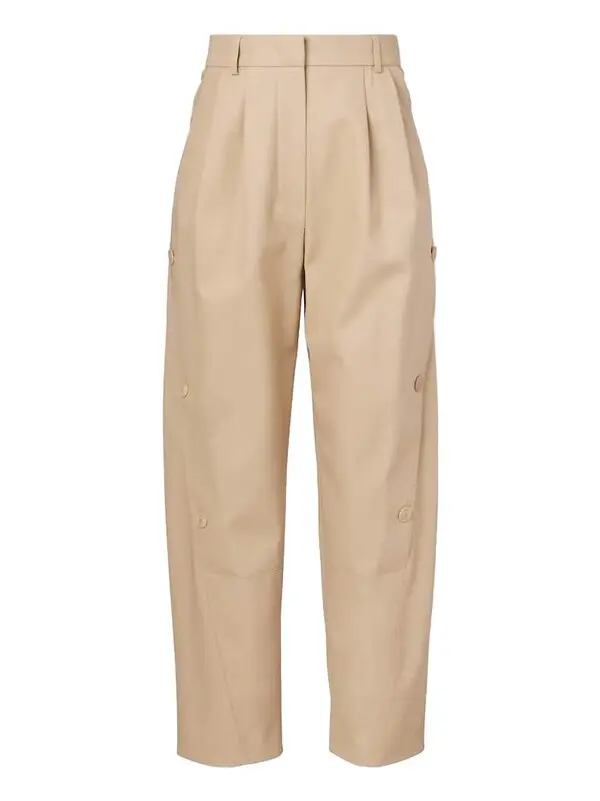 Max Mara Duomo Cotton Straight Pants - Beige