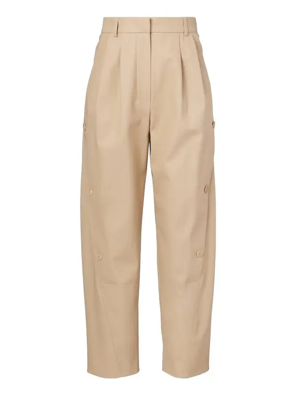 Max Mara Duomo Cotton Straight Pants - Beige
