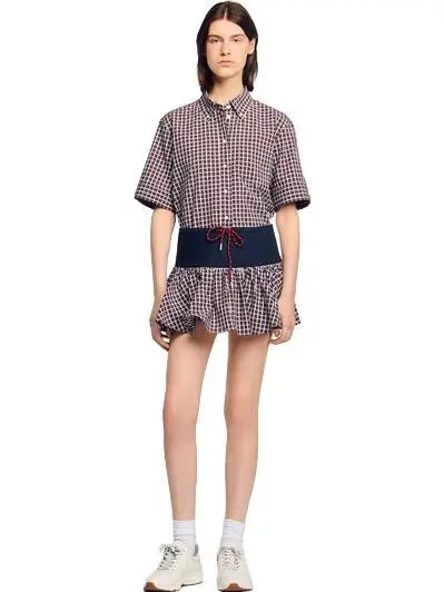 Sandro Checked Skort - Brown