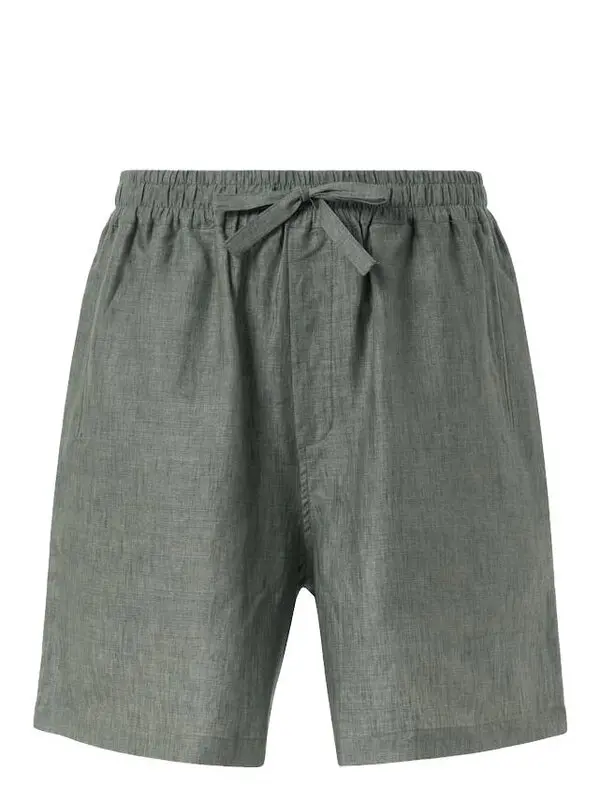 SAMAN AMEL Linen Shorts - Green