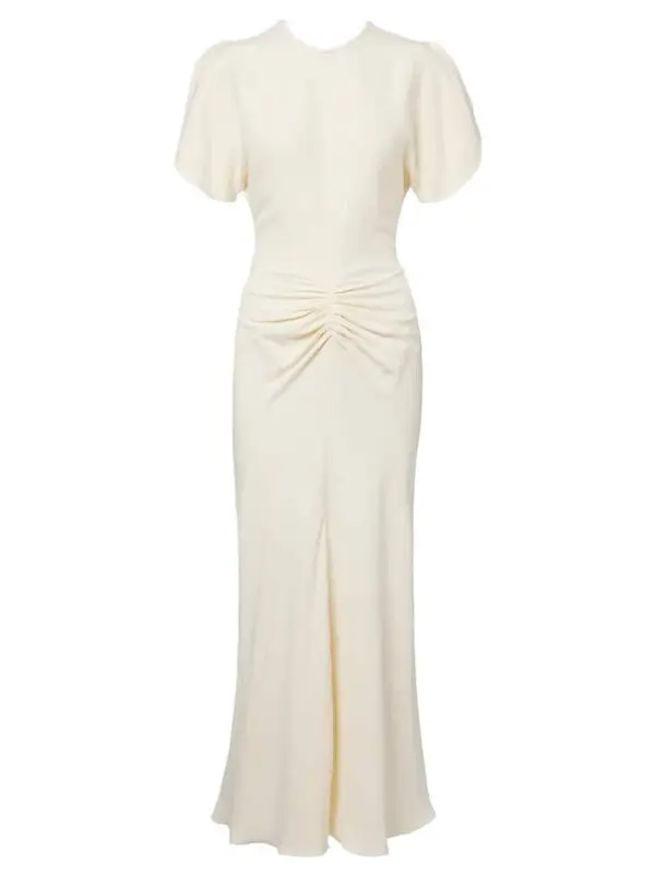 Victoria Beckham Gathered Midi Dress - White
