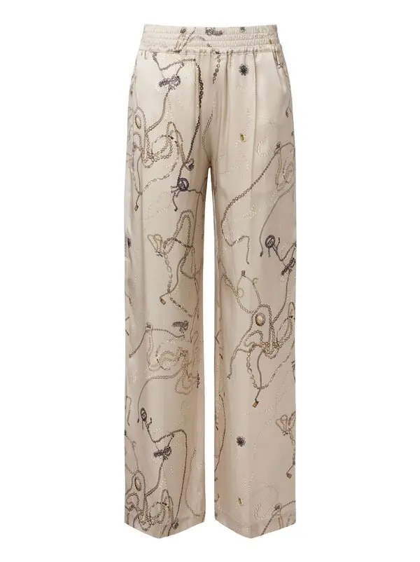 Victoria Beckham Printed Silk Satin Pajama Pants - Pink
