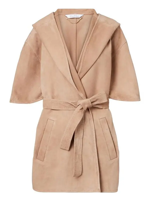 Max Mara Suede Wrap Jacket - Brown
