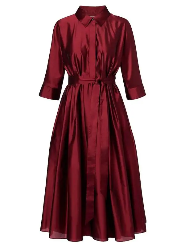 Max Mara Perry Satin Midi Dress - Red