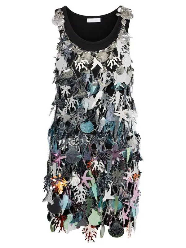 Rabanne Embellished Minidress - Silver