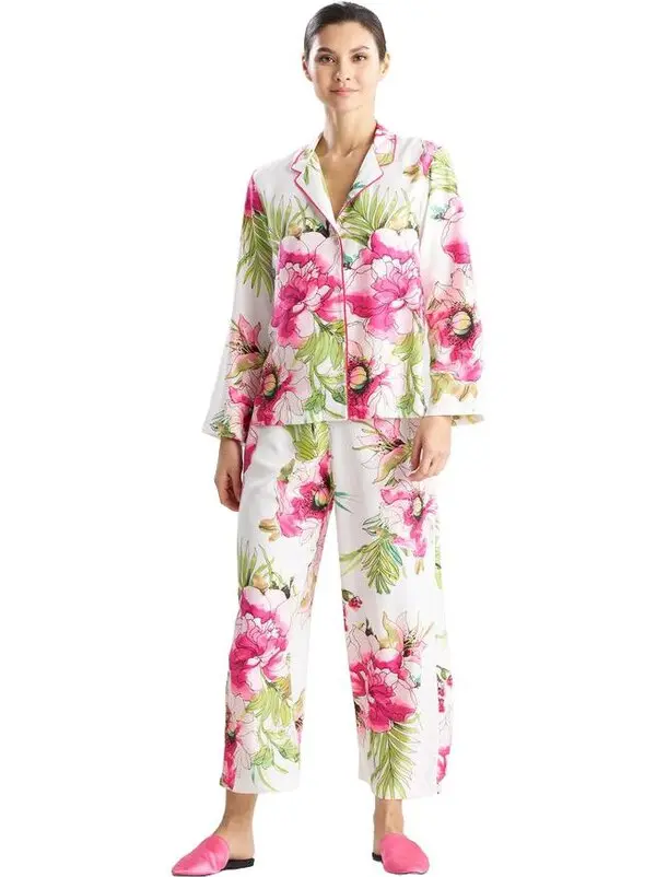 Natori Sonomi Notch Pajama Set - Multicolor / White