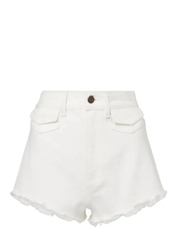 Chloé Distressed Denim Shorts - White
