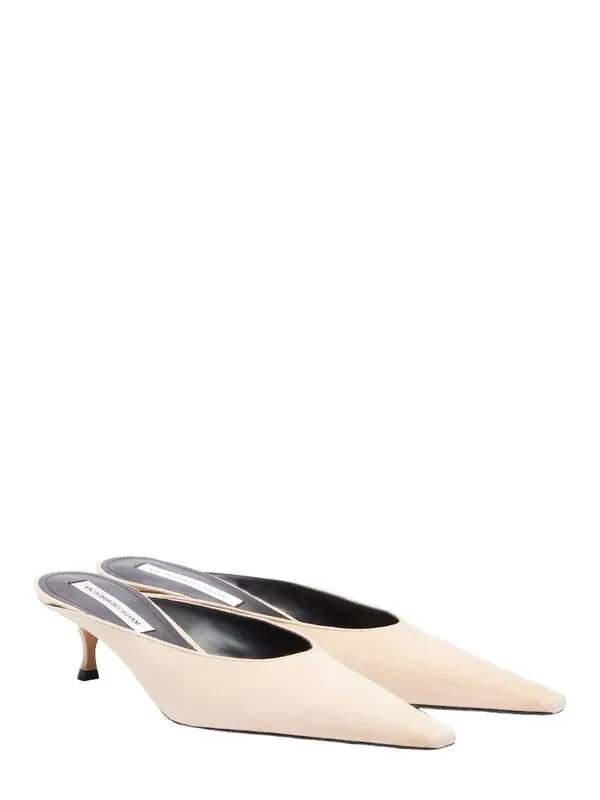 Victoria Beckham 45 Suede Mules - Beige