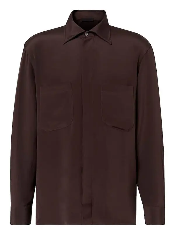 SAMAN AMEL Silk Shirt - Brown