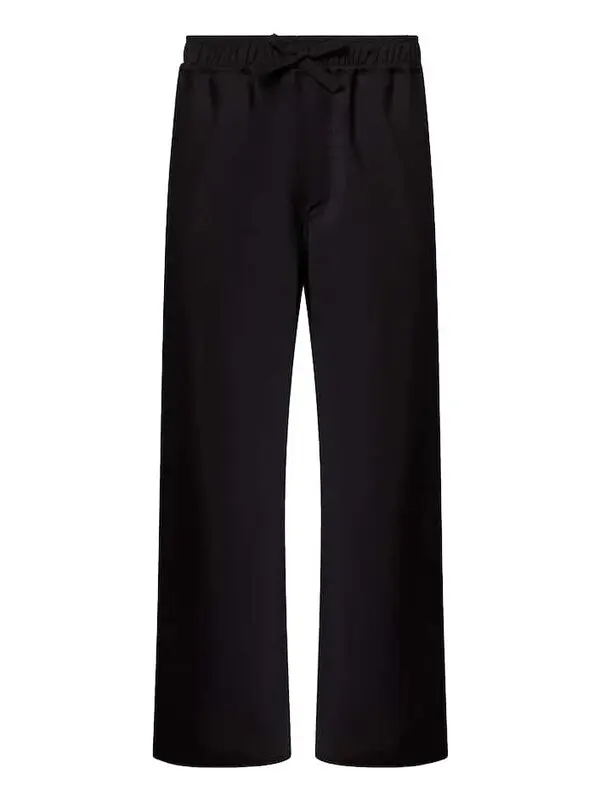 SAMAN AMEL Wool Wide-leg Pants - Black