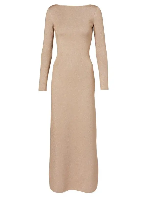 Max Mara Bracco Pen-back Maxi Dress - Beige