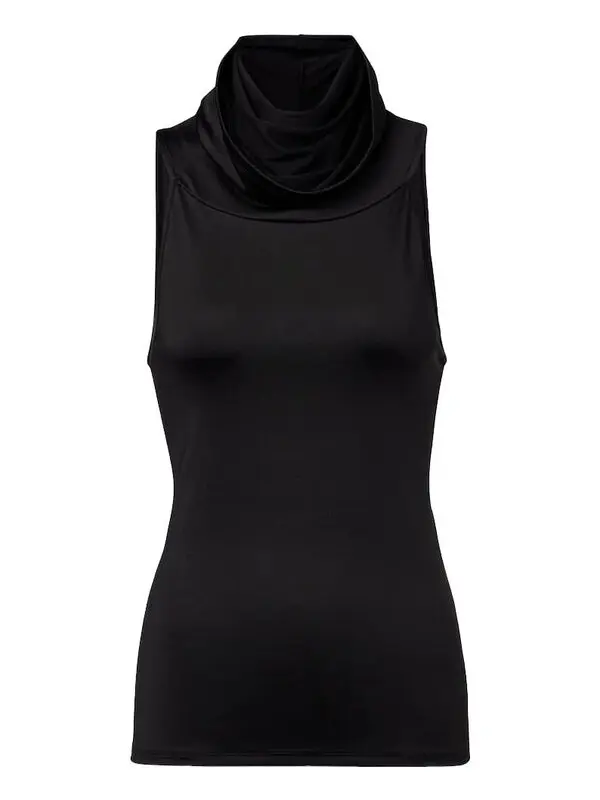 Victoria Beckham Draped Jersey Top - Black