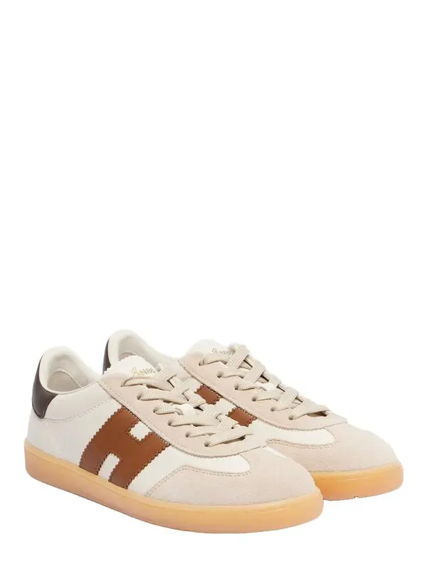 Hogan Cool Leather And Suede Sneakers - Beige