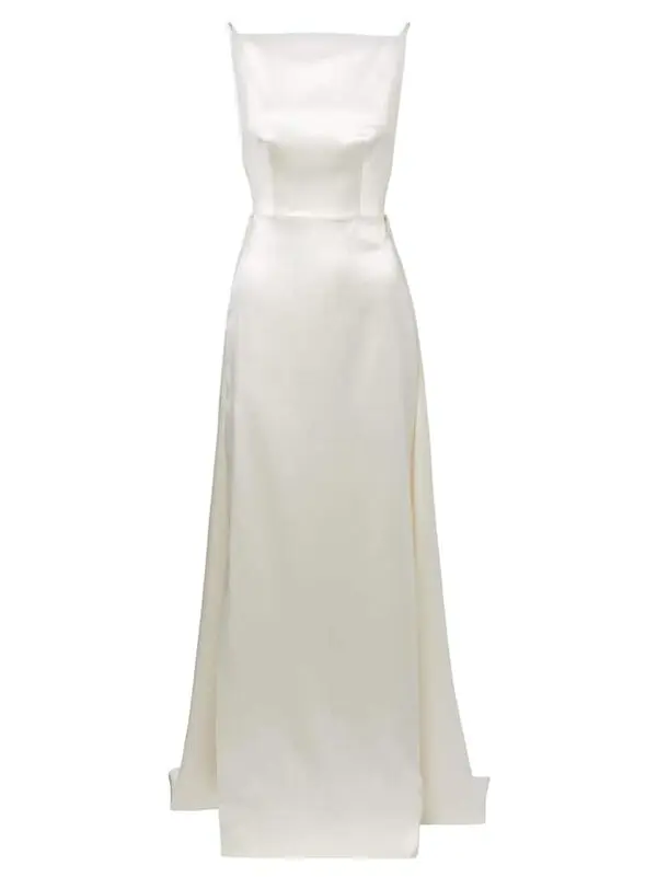 DANIELLE FRANKEL Bridal Emerson Silk And Wool Gown - White