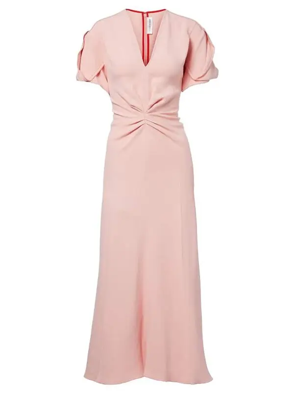 Victoria Beckham Gathered Midi Dress - Pink