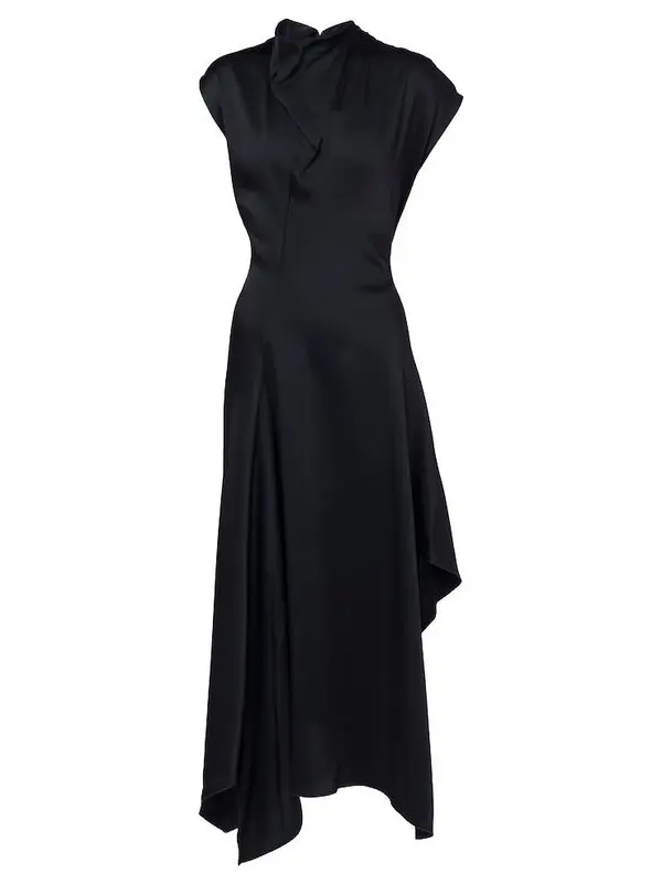Victoria Beckham Draped Satin Midi Dress - Blue