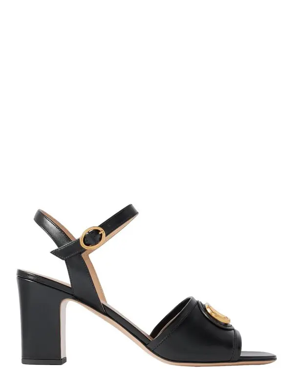 Valentino Garavani Vlogo 75 Embellished Leather Sandals - Black