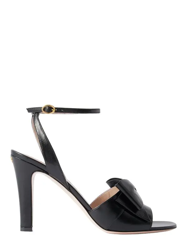 Valentino Garavani Bowow 95 Bow-detailed Leather Sandals - Black