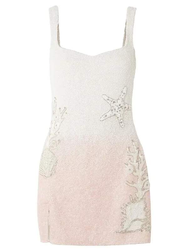 CLIO PEPPIATT Seashell Crystal-embellished Mini Dress - Pink