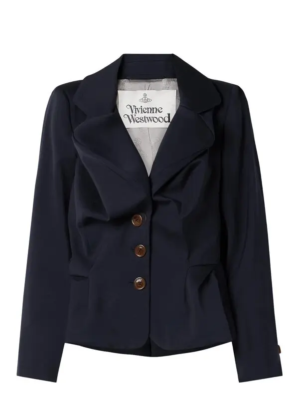VIVIENNE WESTWOOD Gathered Wool-twill Peplum Jacket - Blue