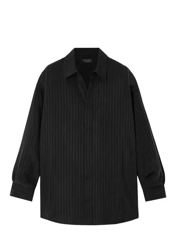 Balenciaga Striped Satin-jacquard Shirt - Black
