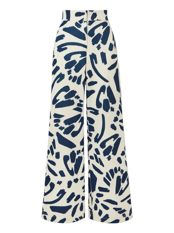 ANDRES OTALORA Espejismo Printed Wide-leg Pants - Ivory