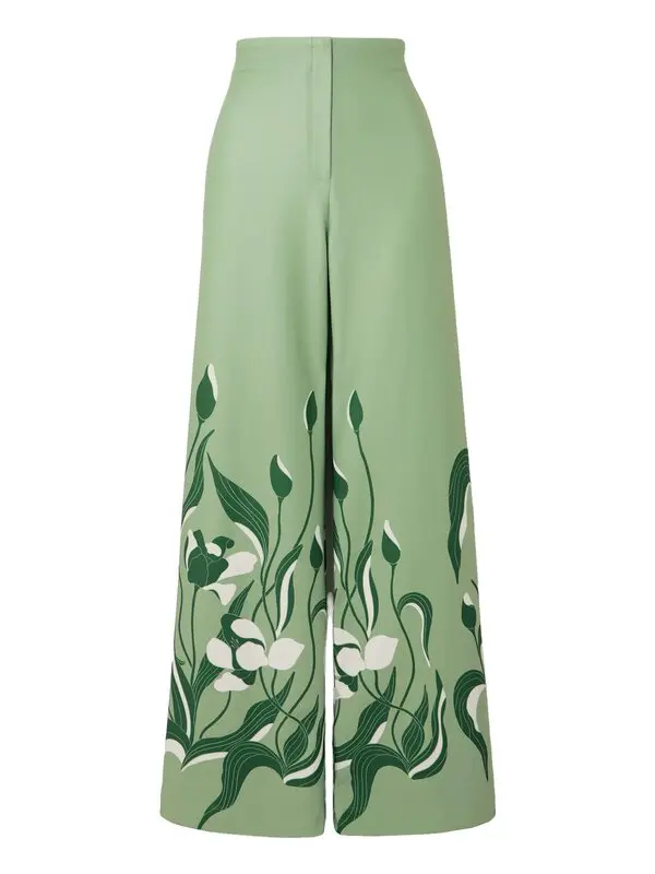 ANDRES OTALORA Floral-print Wide-leg Pants - Green