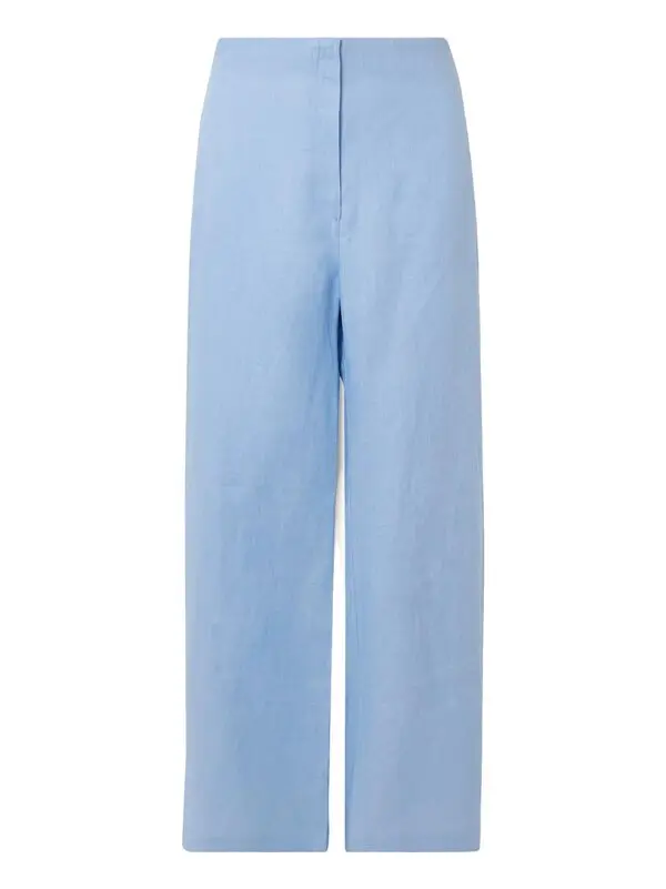 ANDRES OTALORA Poesia Wide-leg Linen Pants - Blue