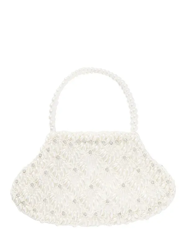 CLIO PEPPIATT Scallop Embellished Tulle Tote - Ivory