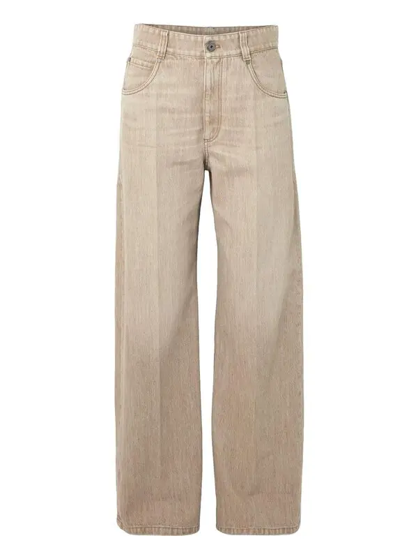 Brunello Cucinelli High-rise Wide-leg Jeans - Neutrals