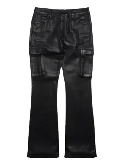 PURPLE BRAND Cargo Flare Vintage Coated Jean - Black