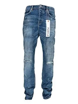 PURPLE BRAND Vintage Dirty Patch Jeans - Mid Indigo