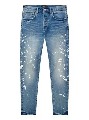 PURPLE BRAND Manganese Paint Embroidered Jeans - Indigo