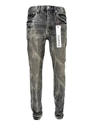 PURPLE BRAND Washed Tie Acid Jeans - Grey