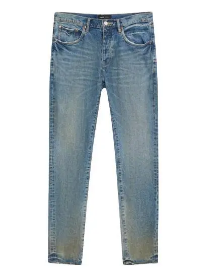 PURPLE BRAND Skinny Cracked Bronze Denim Jeans - Indigo