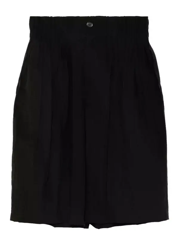 SONGZIO Dart-detail Wide-leg Shorts - Black