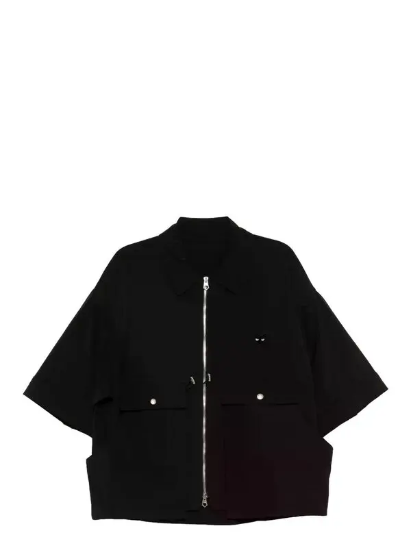 SONGZIO Multi Pocket Half Jumper Jacket - Black