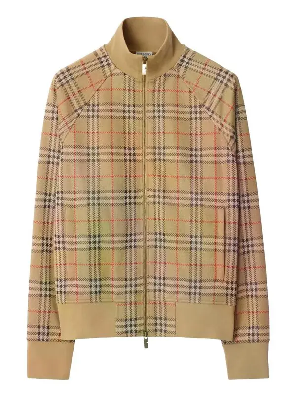 Burberry Check Track Jacket - Neutrals