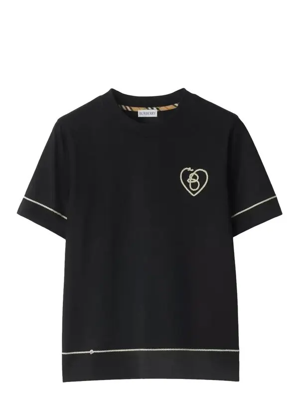 Burberry Heart-logo Cotton T-shirt - Black