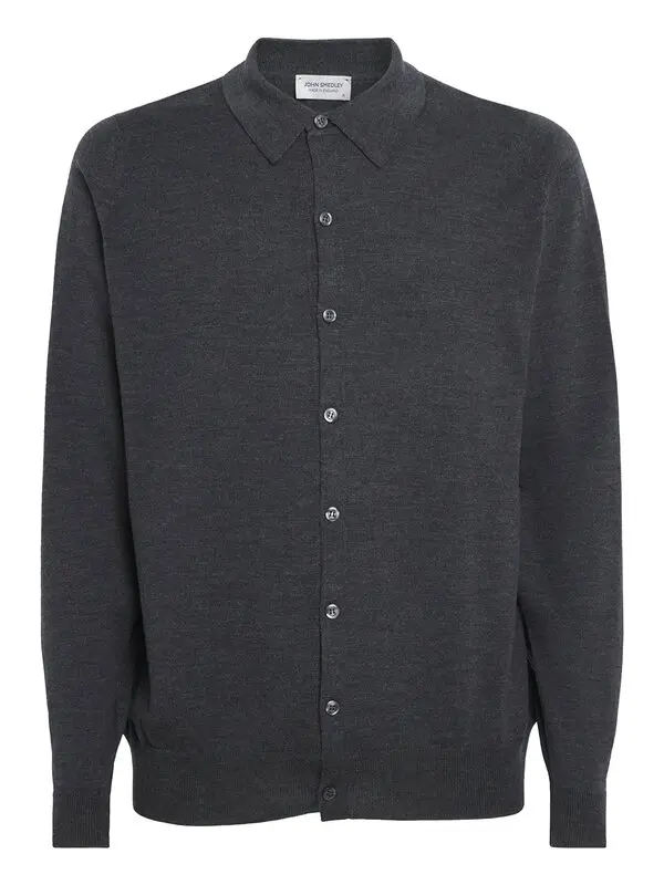 John Smedley Extra Fine Merino Wool Tibor Shirt - Grey