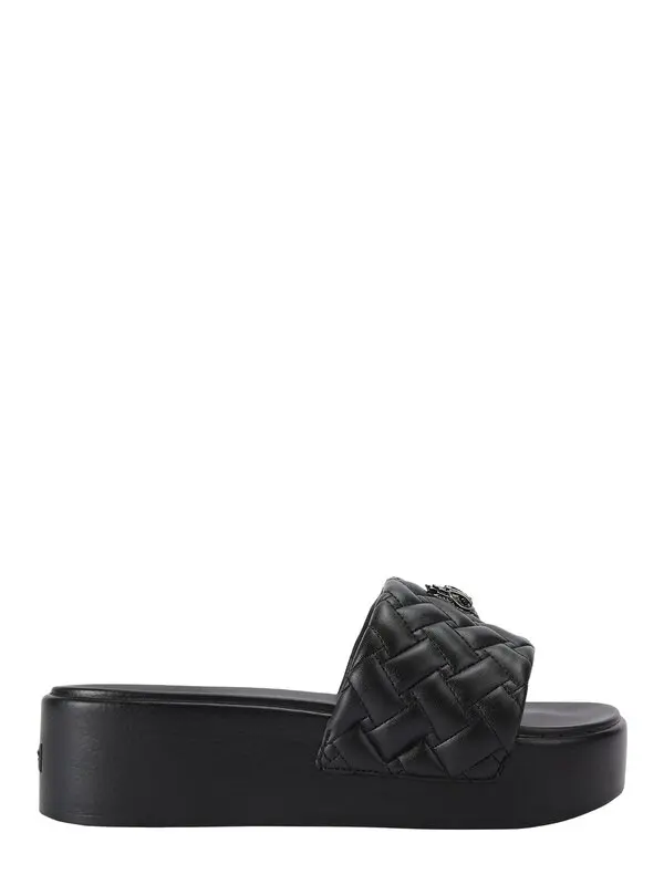 Kurt Geiger Meena Eagle Platform Slides - Black